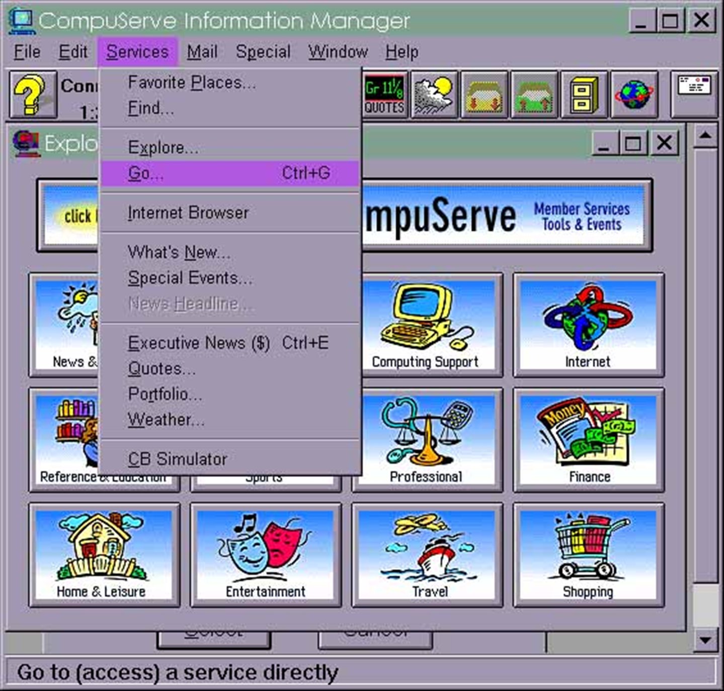 CompuServe se expande por Europa. Competencia de Prodigy y GEnie - EPI